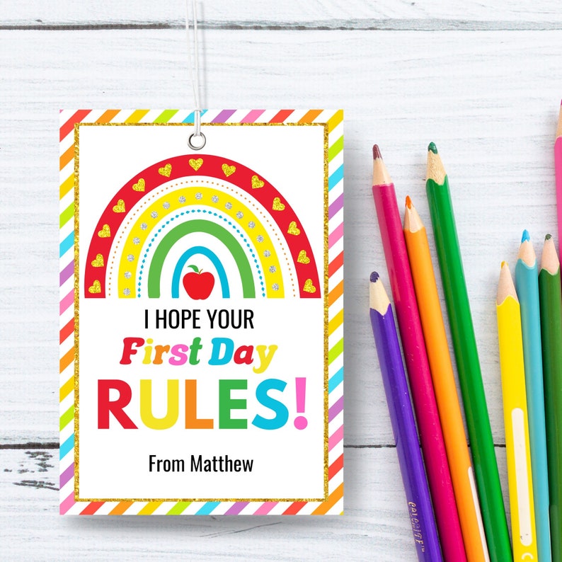 Printable Back to School Ruler Tag Editable Welcome Back Gift Tag ...