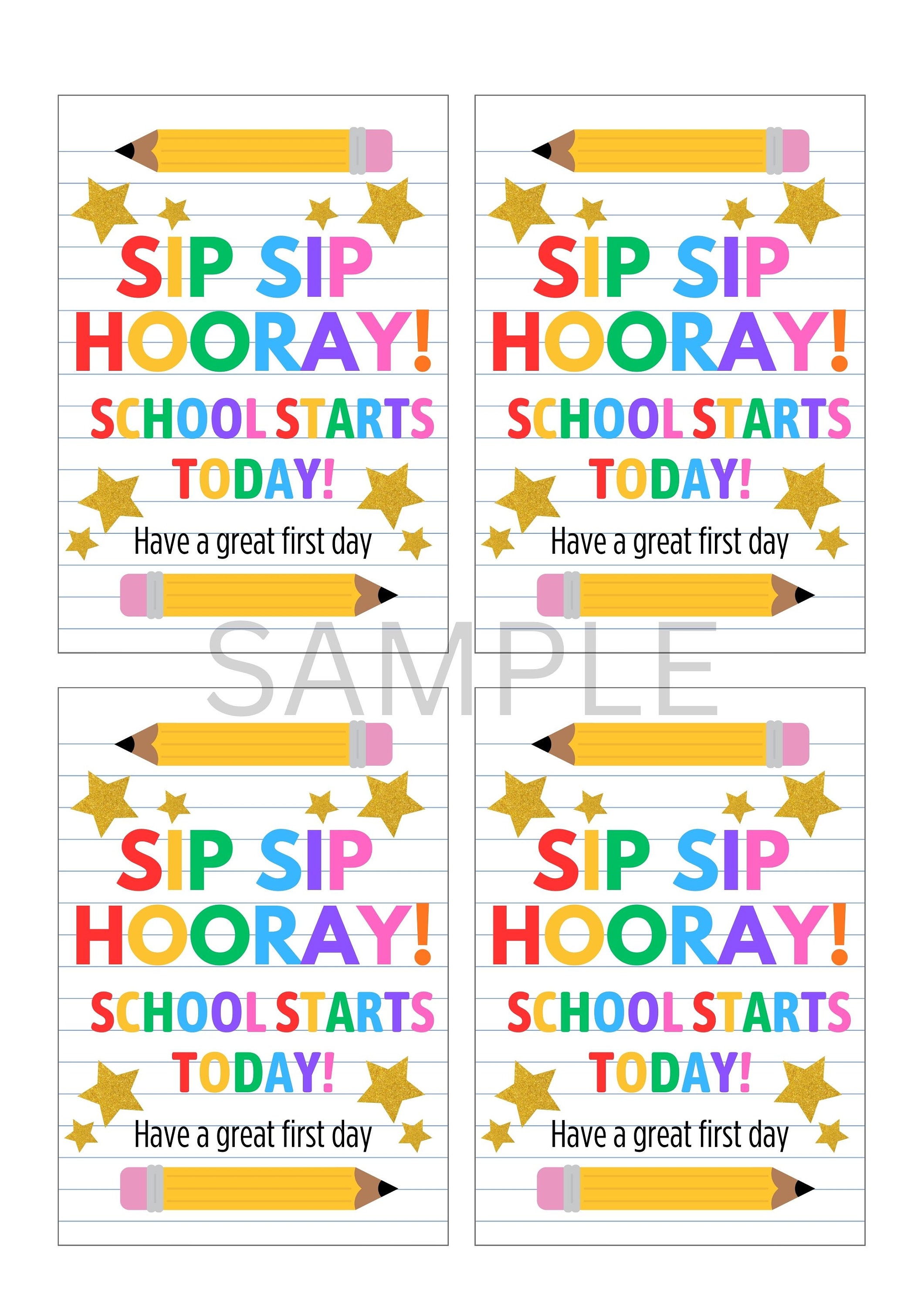 Printable Straw Back to School Tag NON EDITABLE Silly Straw Gift Tag ...