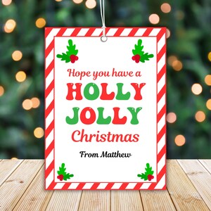 Printable Candy Cane Gift Tag Editable Christmas Candy Cane Holder ...
