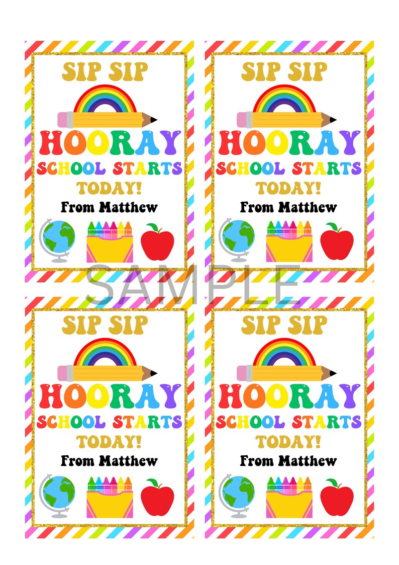 Printable Straw Back to School Tag Editable Silly Straw Gift Tag ...
