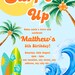 Printable Retro Beach Party Surfs up Boys Invitation Surfing Surfboard ...