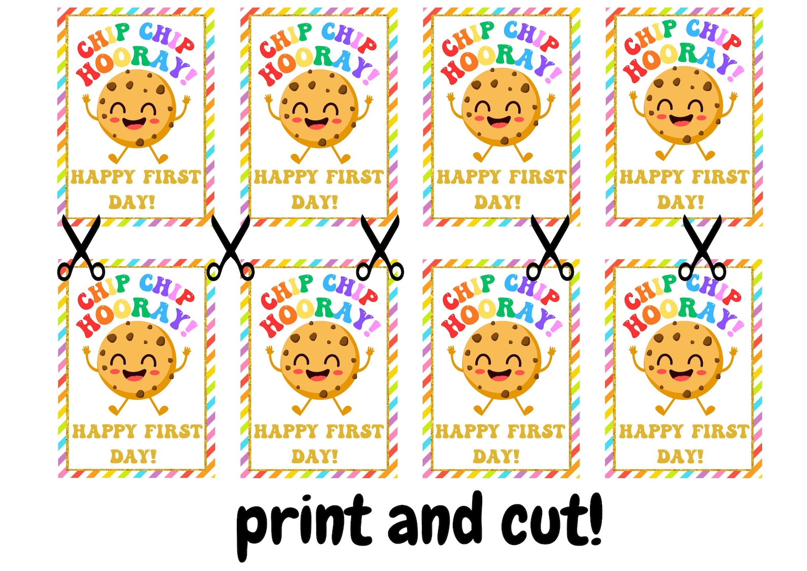 Printable Back to School Gift Tag Chip Chip Hooray Sweet Treat Tag NON ...