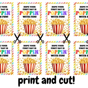 Printable Back to School Popcorn Gift Tag NON EDITABLE Sweet Treat Tag ...