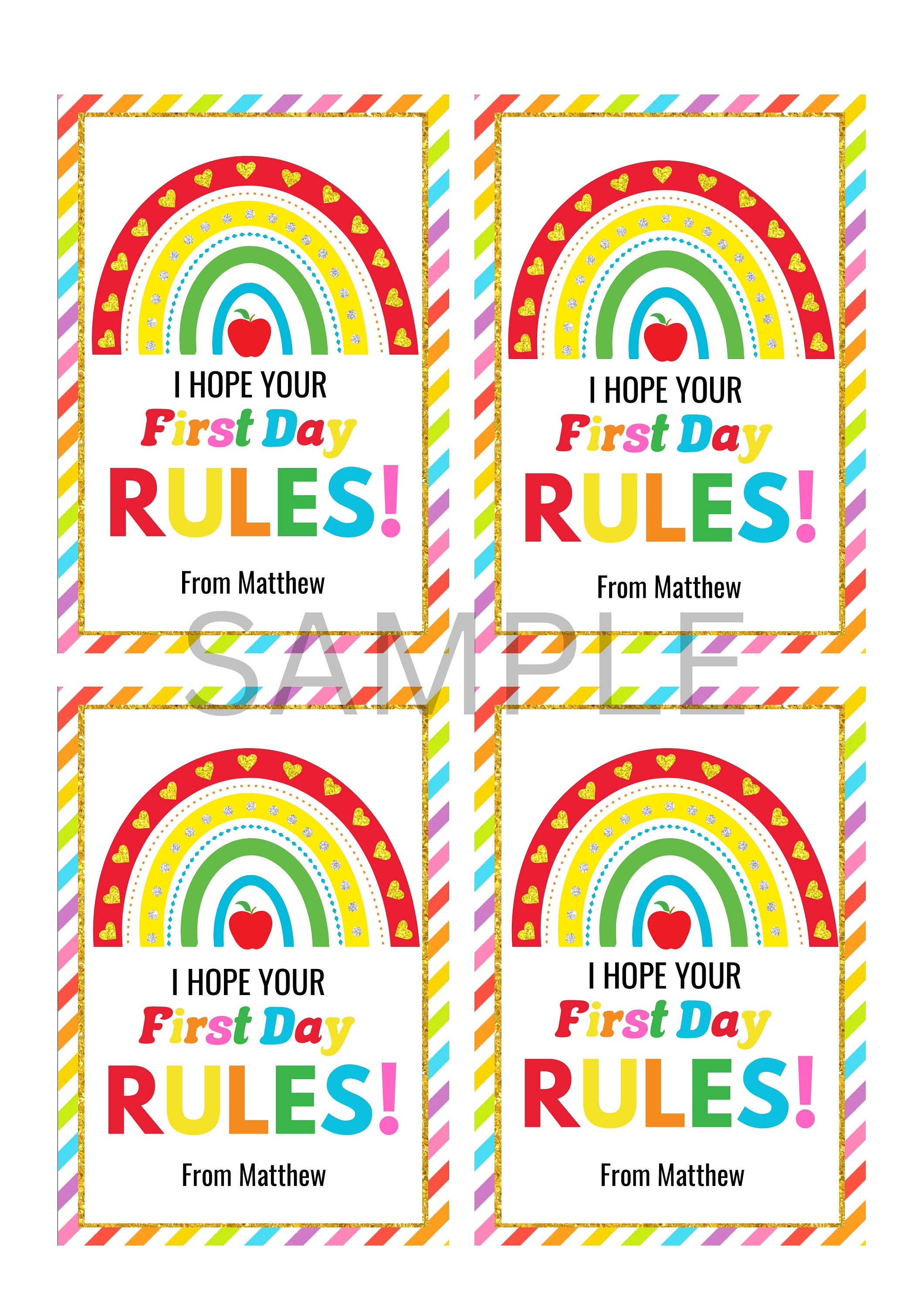 Printable Back to School Ruler Tag Editable Welcome Back Gift Tag ...