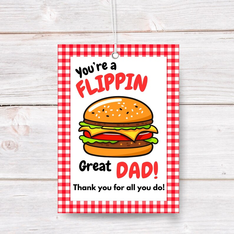 Printable Father’s Day Gift Tag Flippin’ Great Dad Tag NON EDITABLE ...