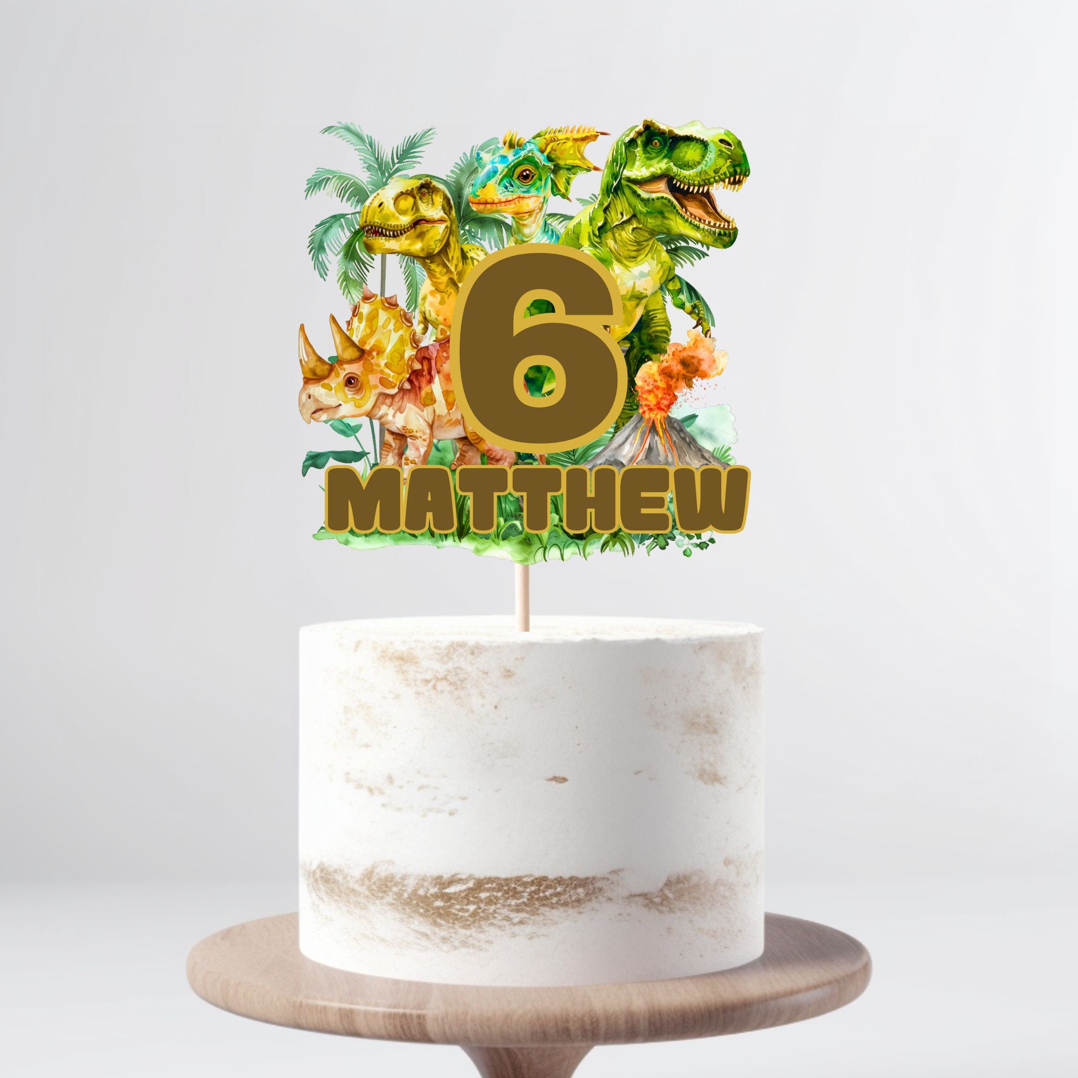 Printable Dinosaur Cake Topper Jurassic Dino T. Rex Editable Cake ...