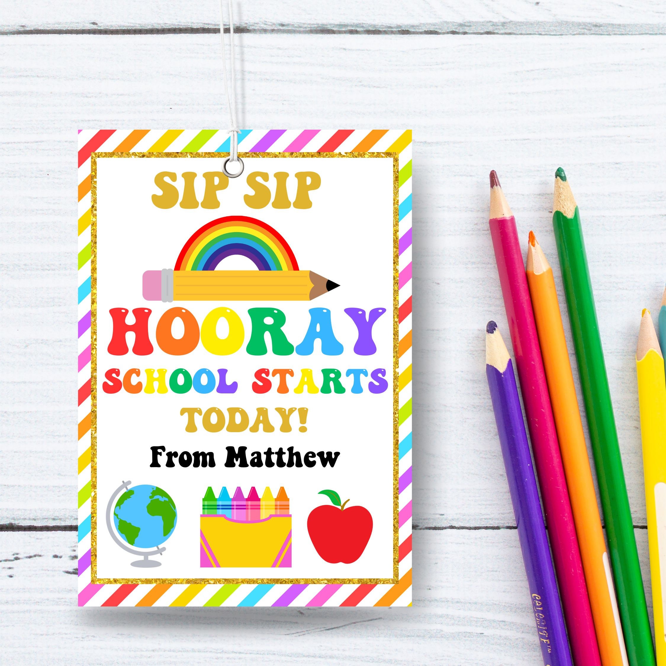 Printable Straw Back to School Tag Editable Silly Straw Gift Tag ...