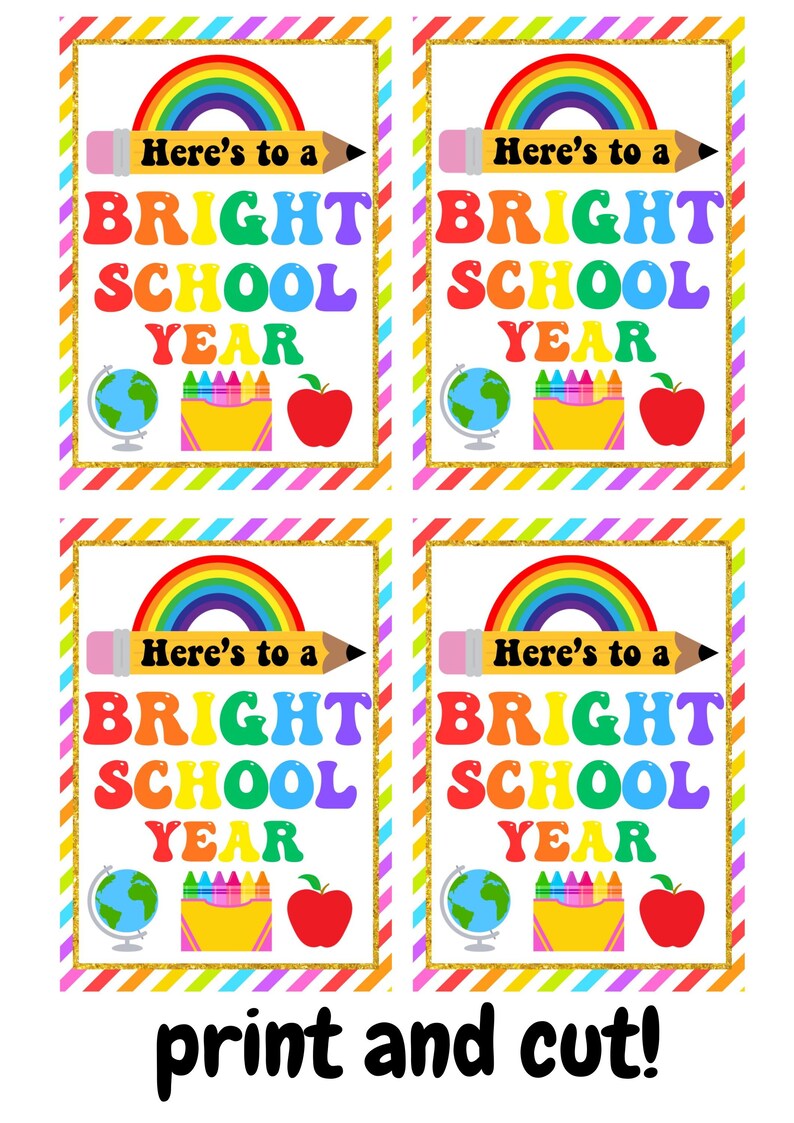 Printable Glow Stick Back to School NON EDITABLE Flashlight Gift Tag ...