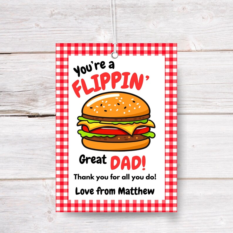 Printable Father’s Day Gift Tag Flippin Great Dad Tag Template Editable ...