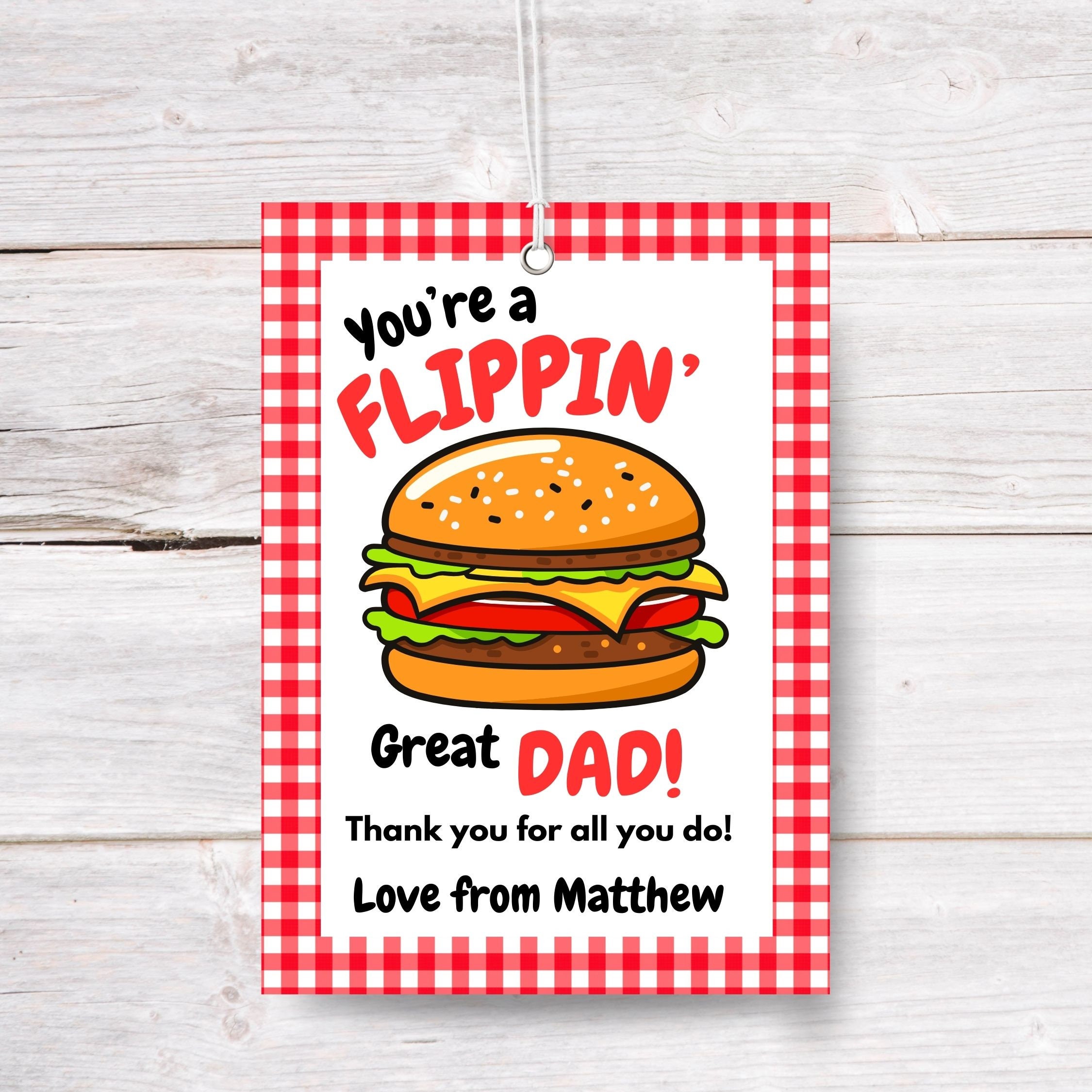 Printable Father’s Day Gift Tag Flippin Great Dad Tag Template Editable ...