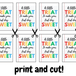 Printable Back to School Gift Tag Treat to Make Your First Day Sweet ...