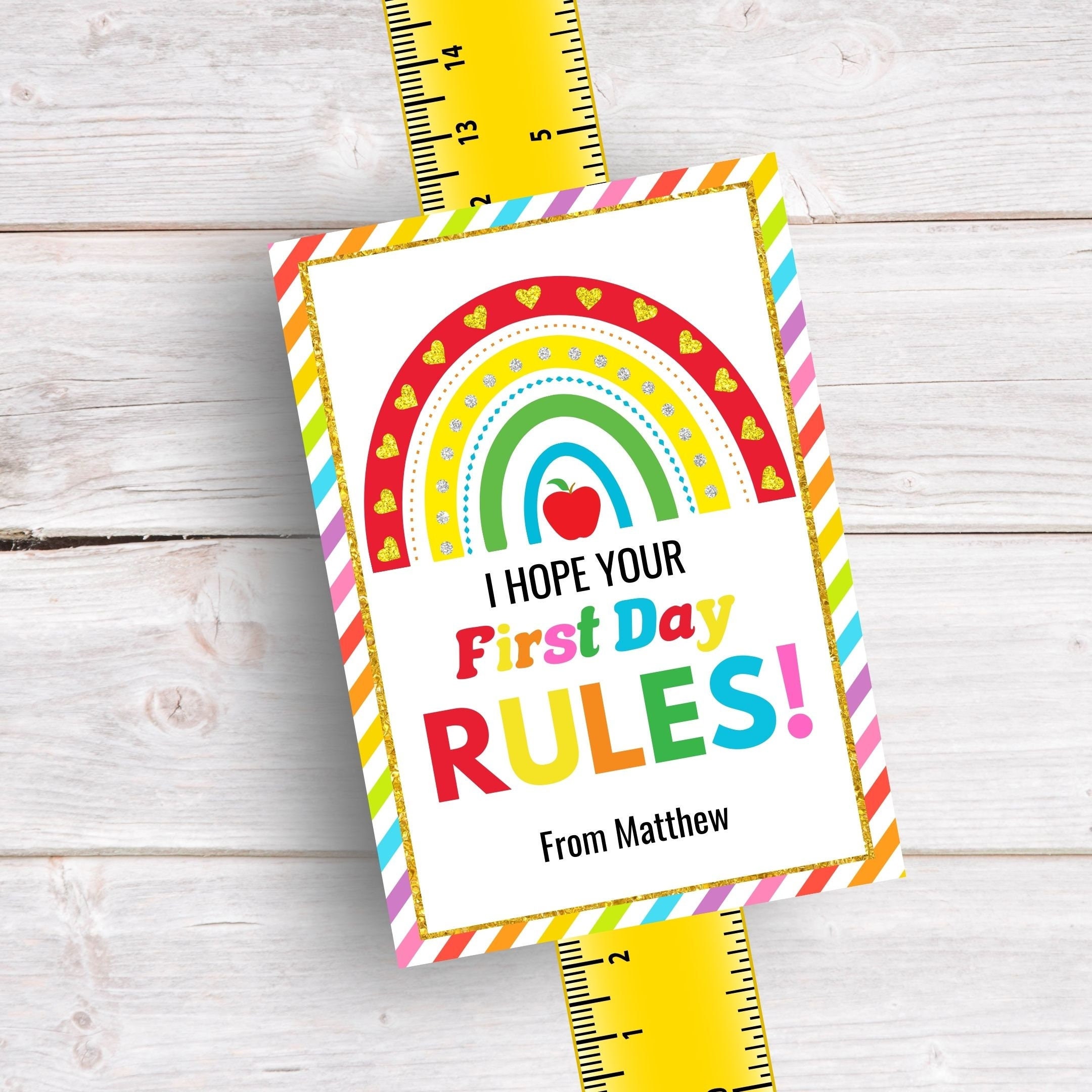 Printable Back to School Ruler Tag Editable Welcome Back Gift Tag ...