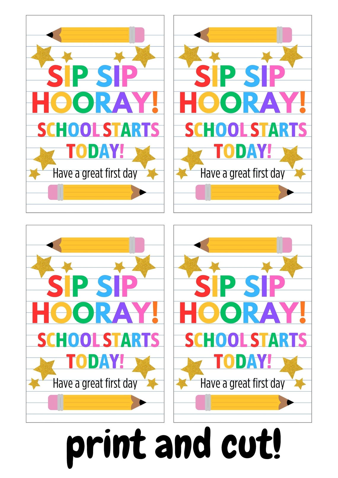 Printable Straw Back to School Tag NON EDITABLE Silly Straw Gift Tag ...