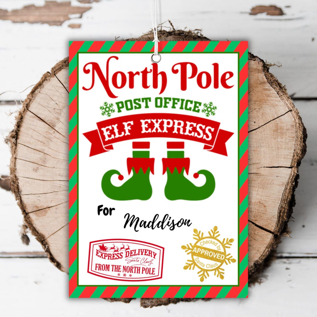 Printable Elf Return Tag Editable Christmas Elf Gift Tag Hello From ...