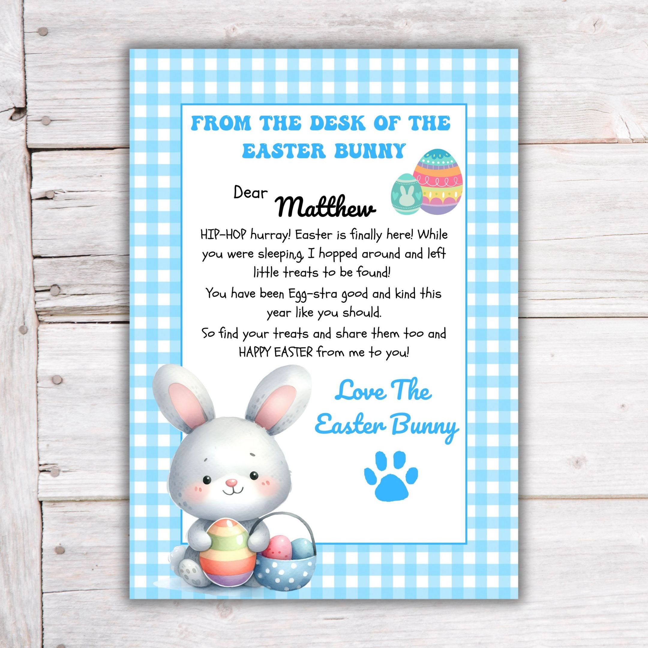 Printable Letter From the Easter Bunny Easter Bunny Letter Egg Hunt ...