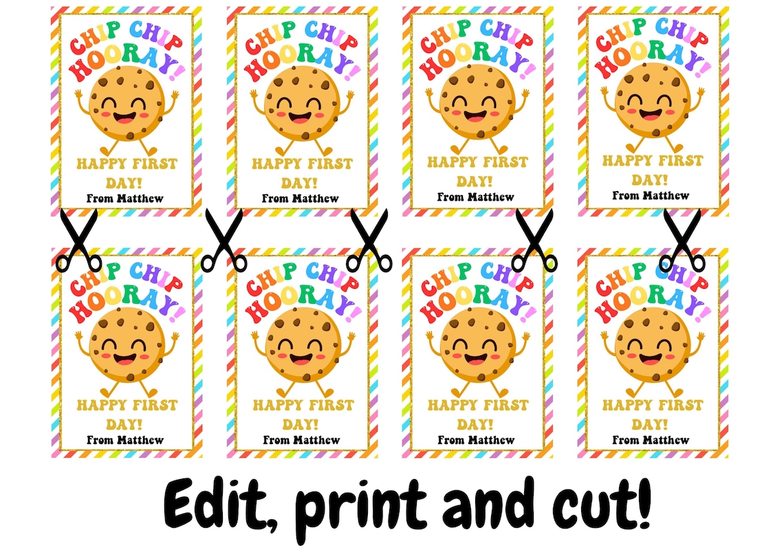Printable Back to School Gift Tag Editable Sweet Treat Tag First Day ...