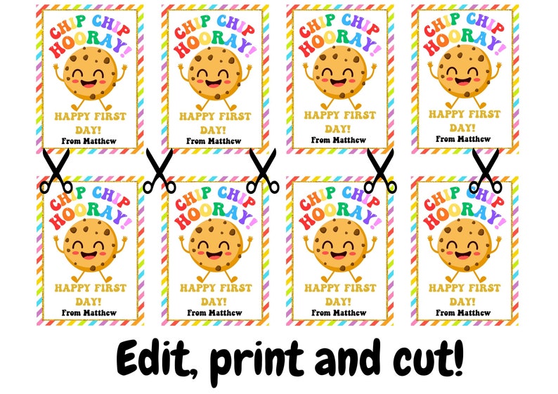 Printable Back to School Gift Tag Editable Sweet Treat Tag First Day ...