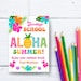 Printable Aloha Summer End of School Year Tag Editable Hawaiian Glitter ...