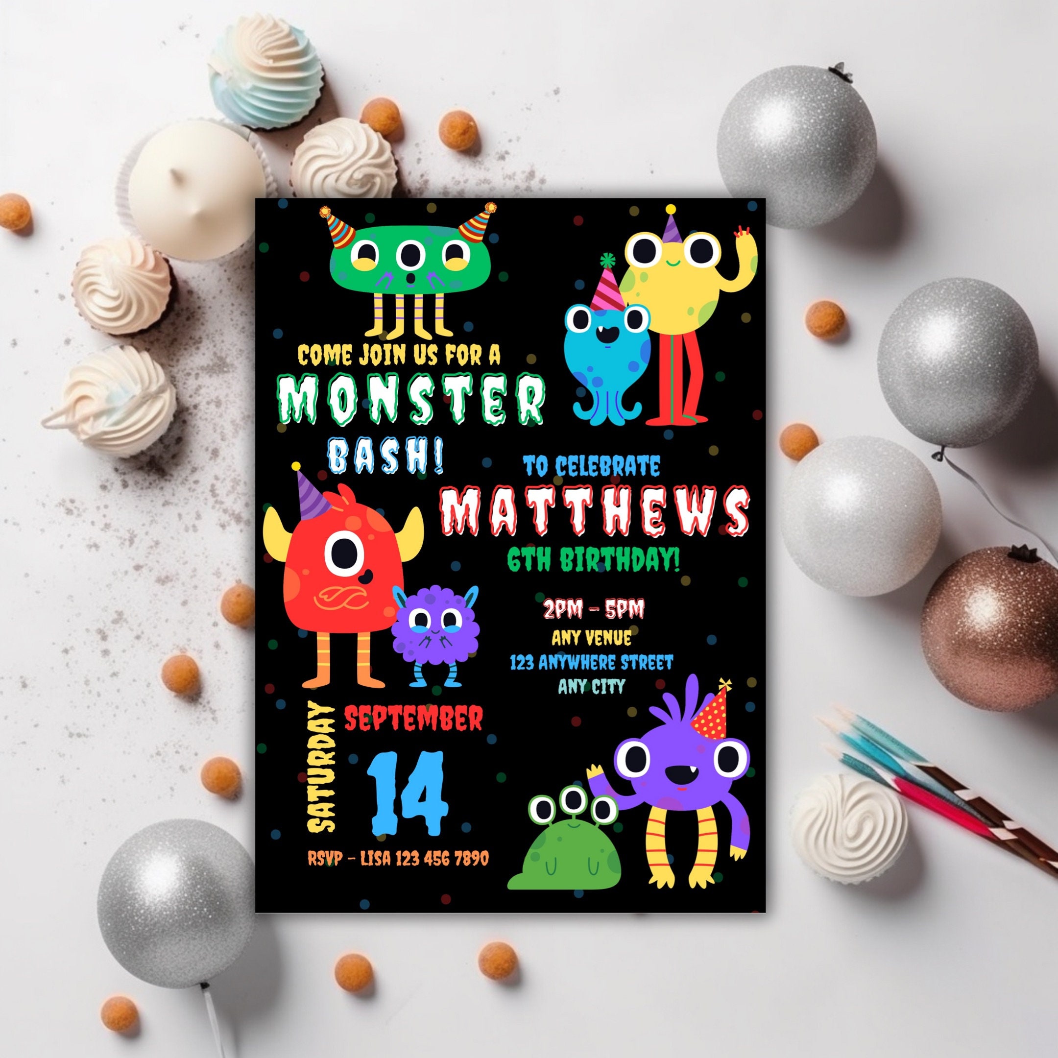 Monster Bash Birthday Invitations