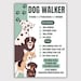Printable Dog Walking Business Flyer Dog Sitting Flyer Doggy Daycare ...