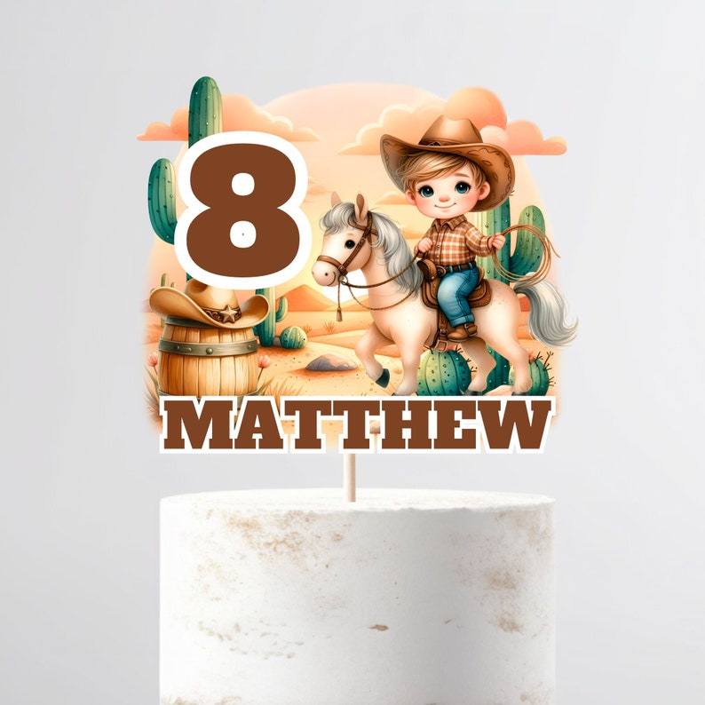 Topper de pastel de vaquero imprimible Salvaje Oeste plantilla de ...