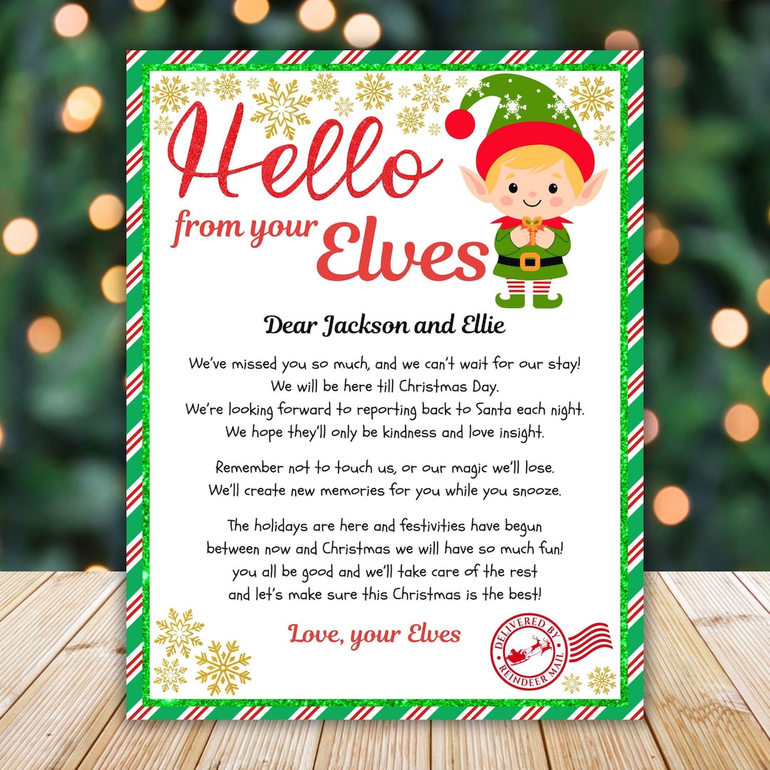 Editable Elf Arrival Letter Elves Hello Letter Printable Christmas ...
