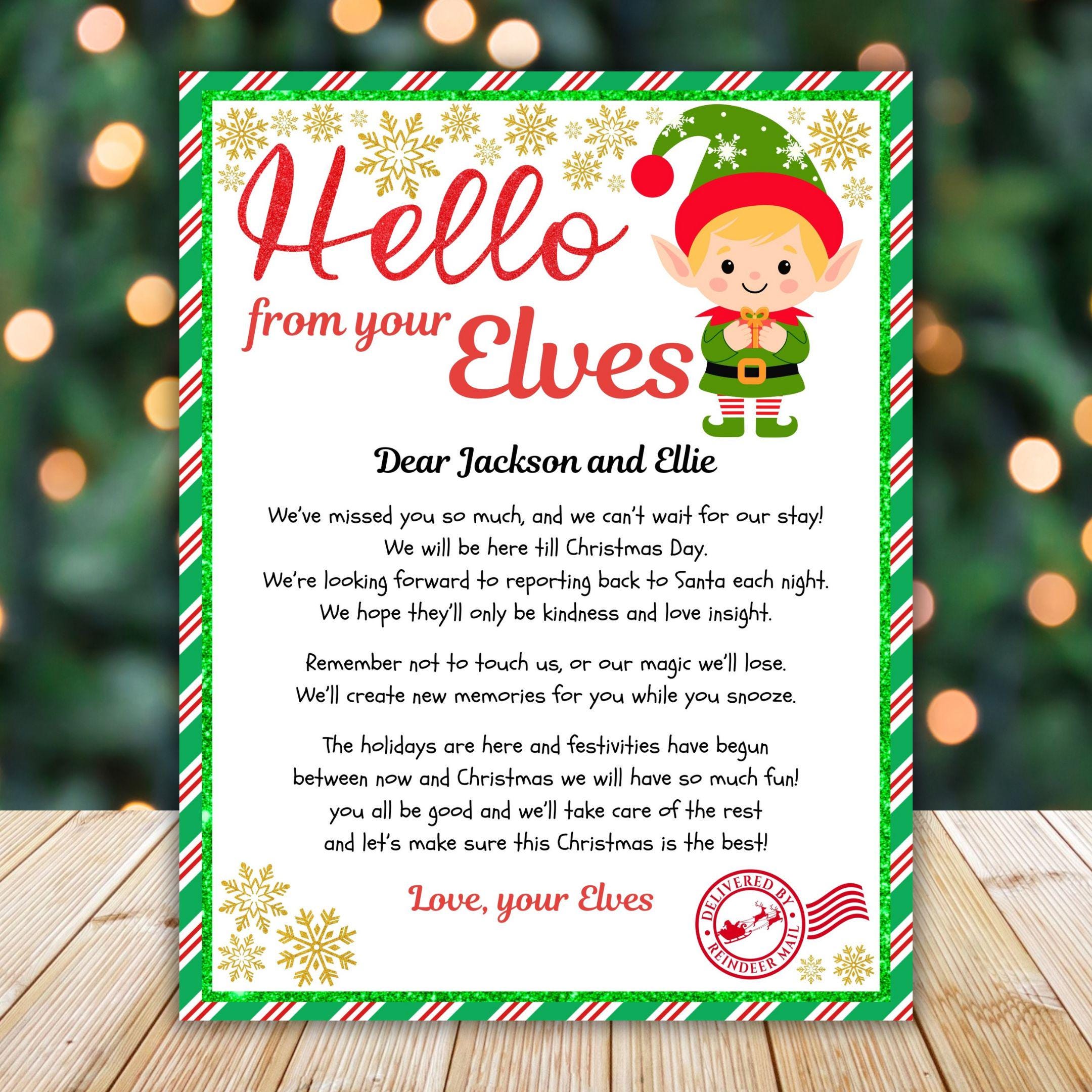 Editable Elf Arrival Letter Elves Hello Letter Printable Christmas ...