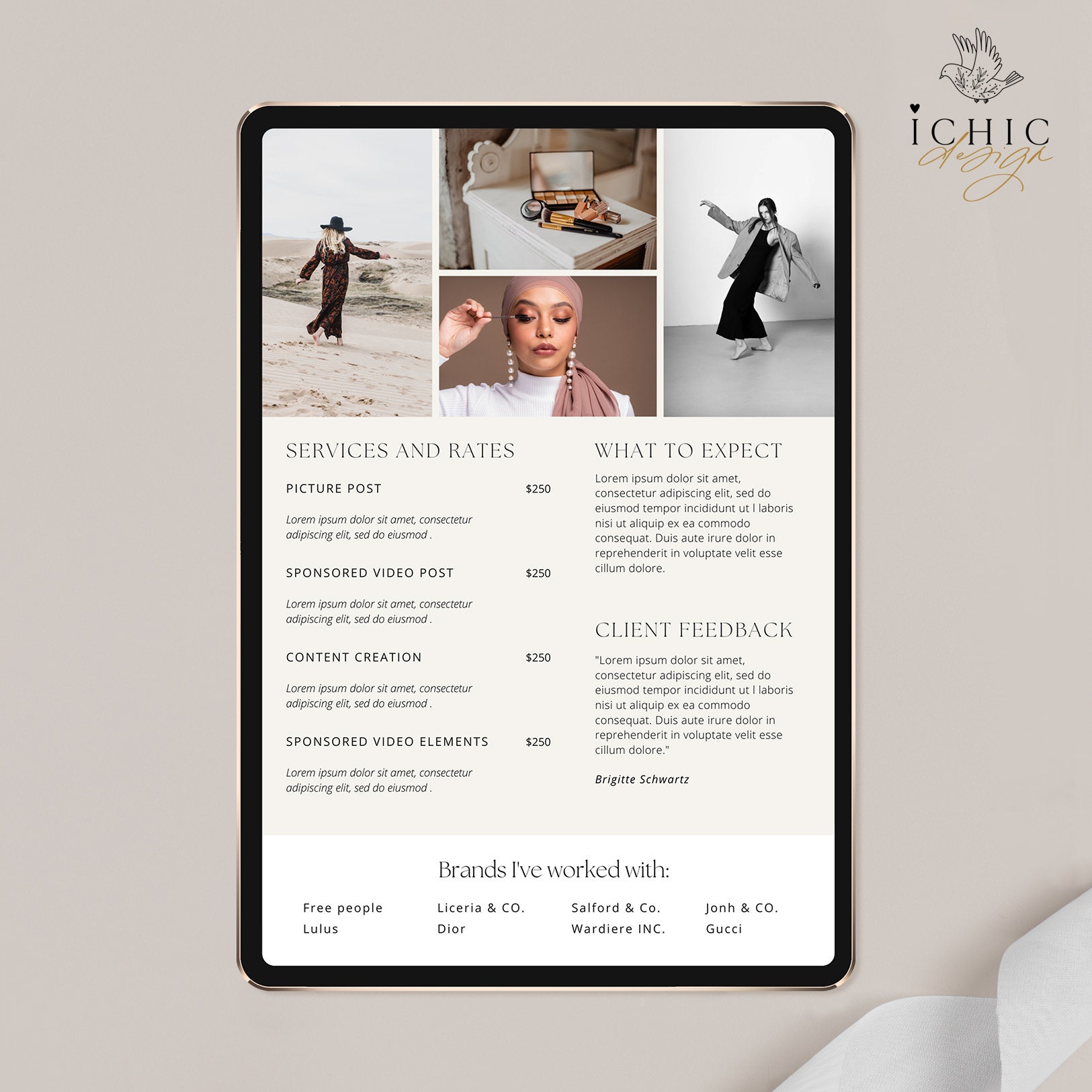 Canva Media Kit Template, Influencer Rate Sheet Template, Instagram ...