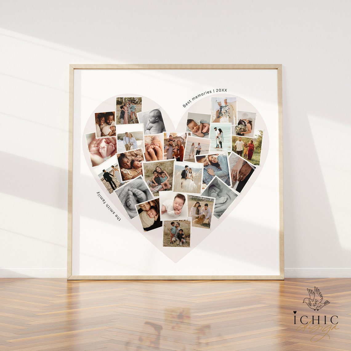 CANVA Template | Heart Collage Template, Heart Photo Collage Template ...