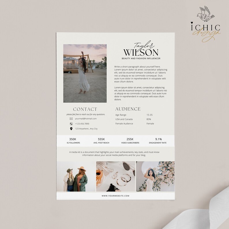 Canva Media Kit Template Influencer Rate Sheet Template - Etsy