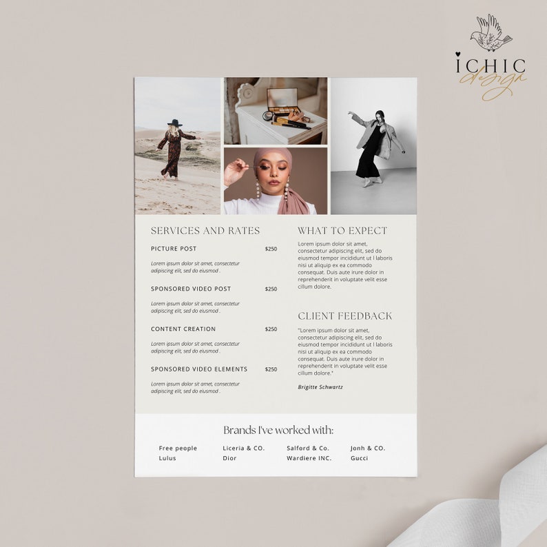 Canva Media Kit Template Influencer Rate Sheet Template - Etsy