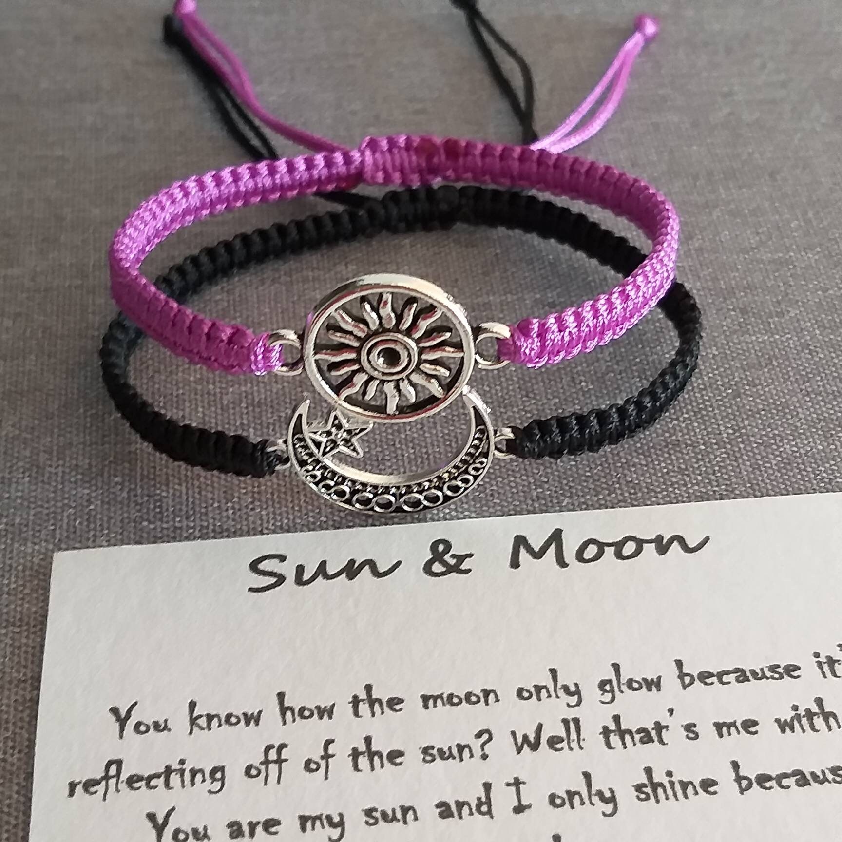 Couples Bracelet Moon and Sun Bracelet Love Bracelet Set of - Etsy