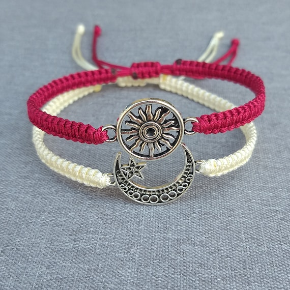 Couples Bracelet Moon and Sun Bracelet Love Bracelet Set of | Etsy