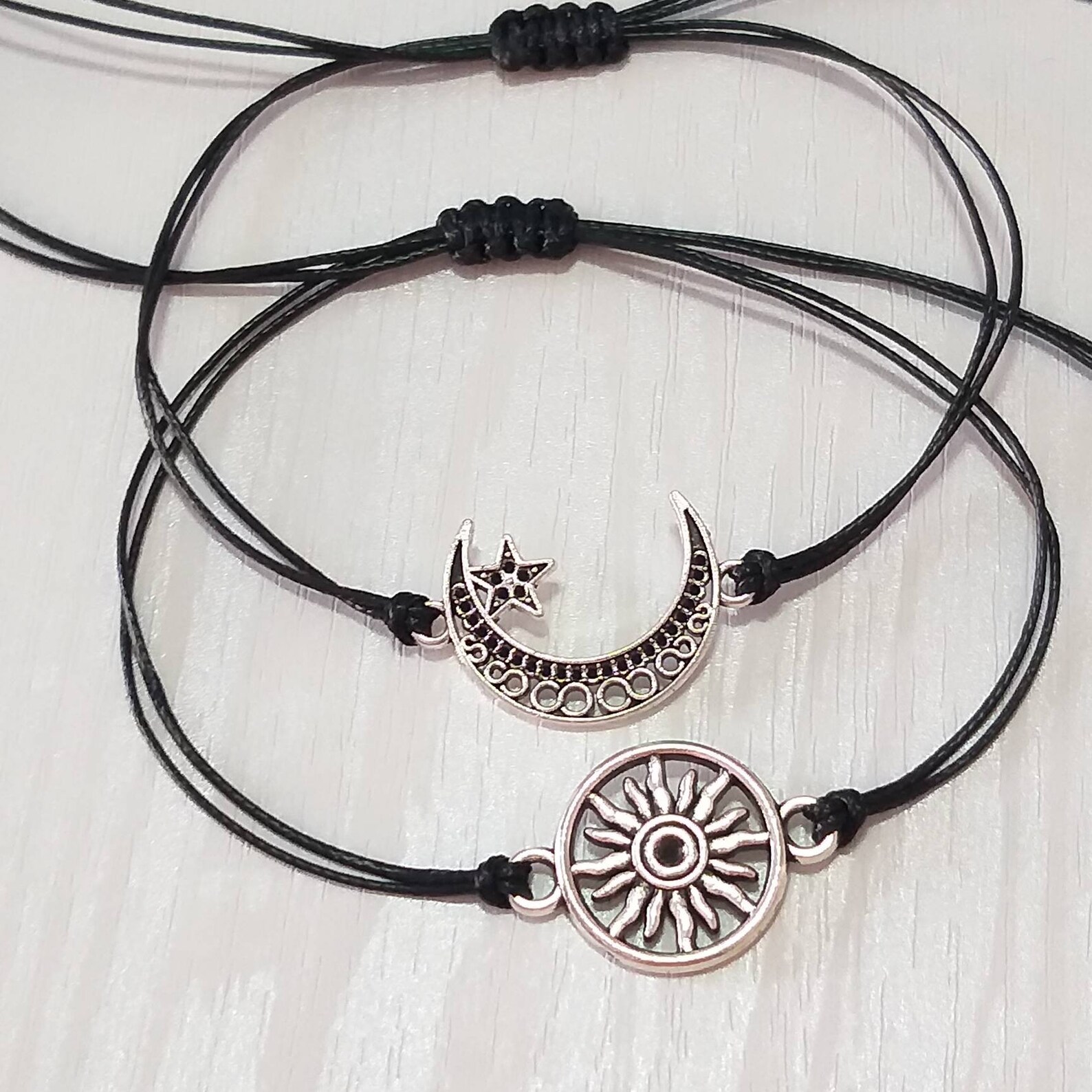 Moon and Sun bracelets Best Friends bracelets sun and moon | Etsy