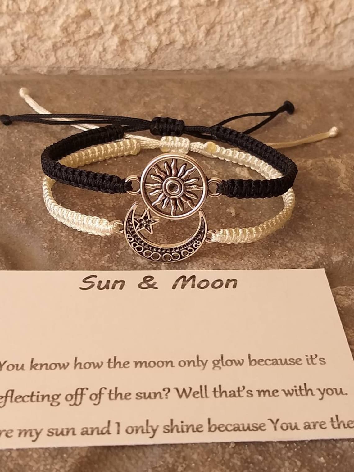 Couples Bracelet Moon and Sun Bracelet Love Bracelet Set of | Etsy