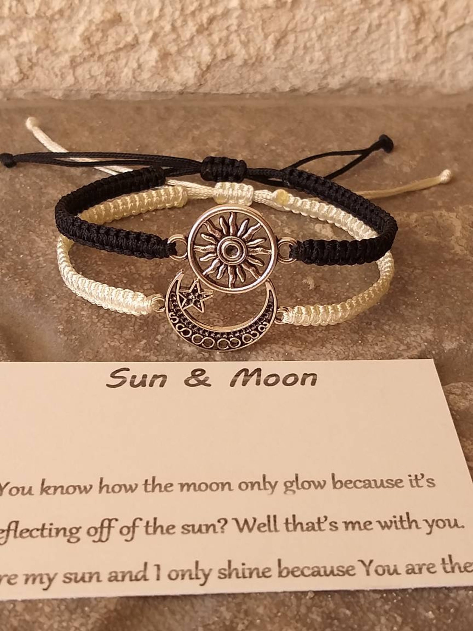Couples Bracelet, Moon and Sun Bracelet, Love Bracelet, Set of 2 ...