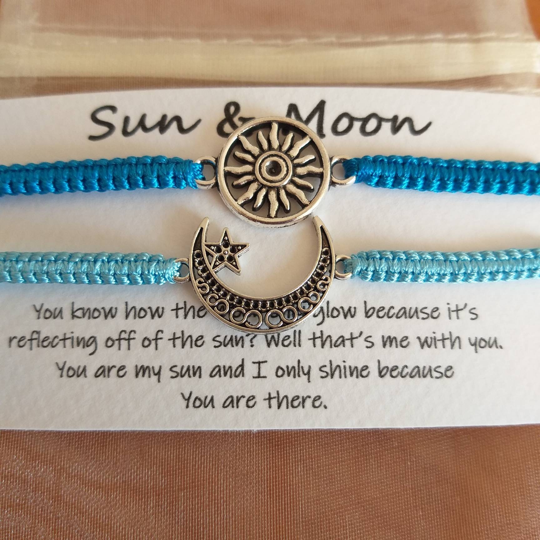 Couples Bracelet Moon and Sun Bracelet Love Bracelet Set of | Etsy