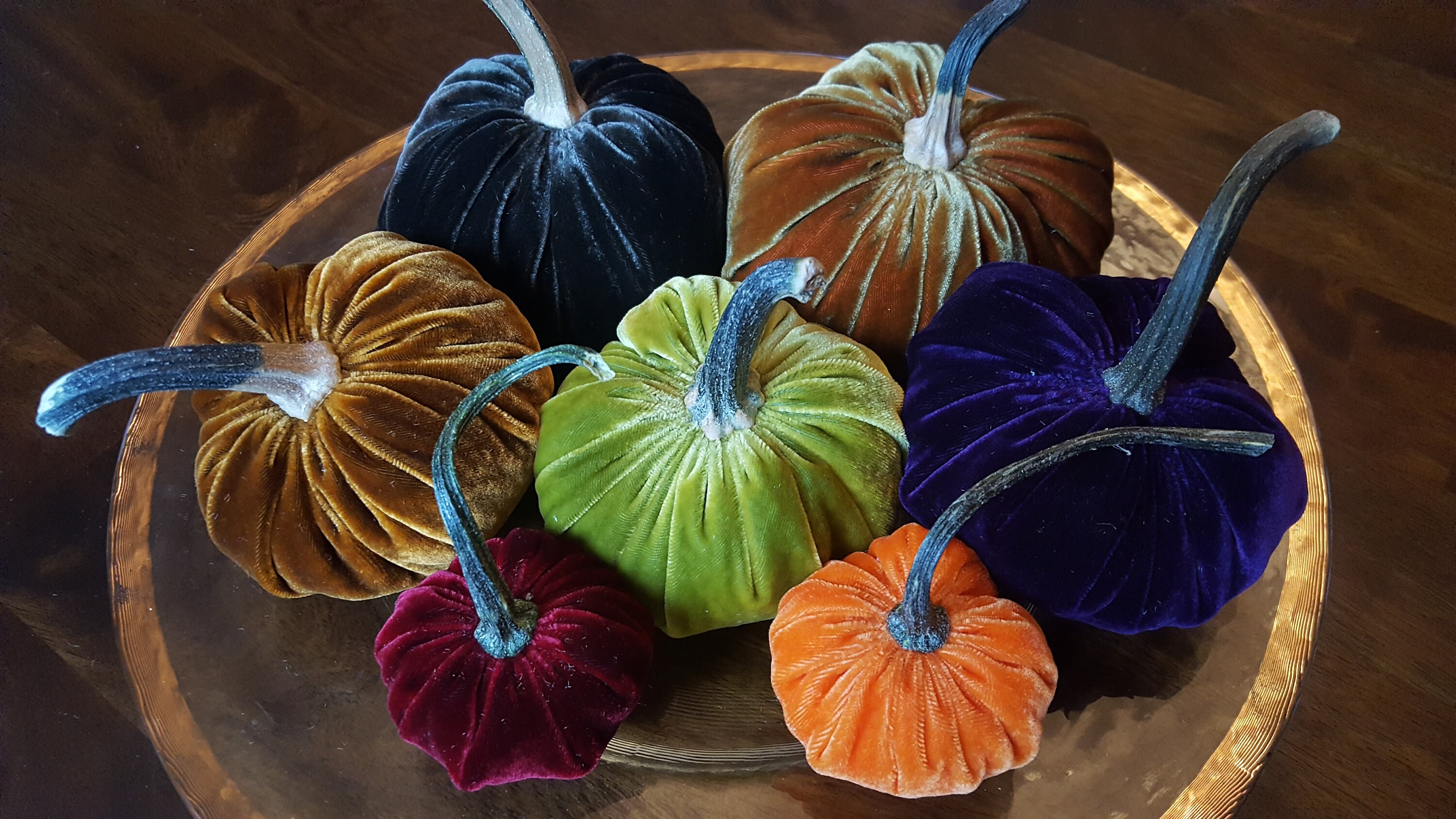 Silk Velvet Pumpkins With Real Pumpkin Stems, 1 Small Pumpkin - Etsy