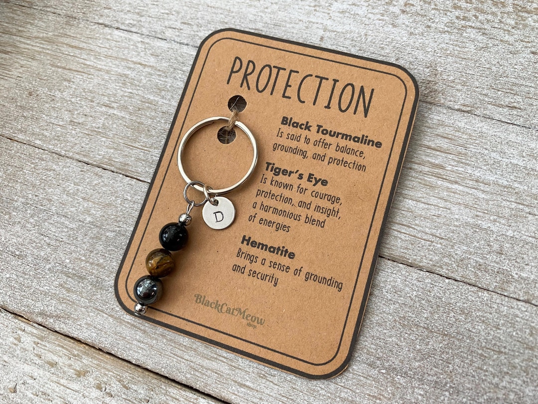 Personalized Crystal Keyring, Protection, Natural Gemstone Keychain ...