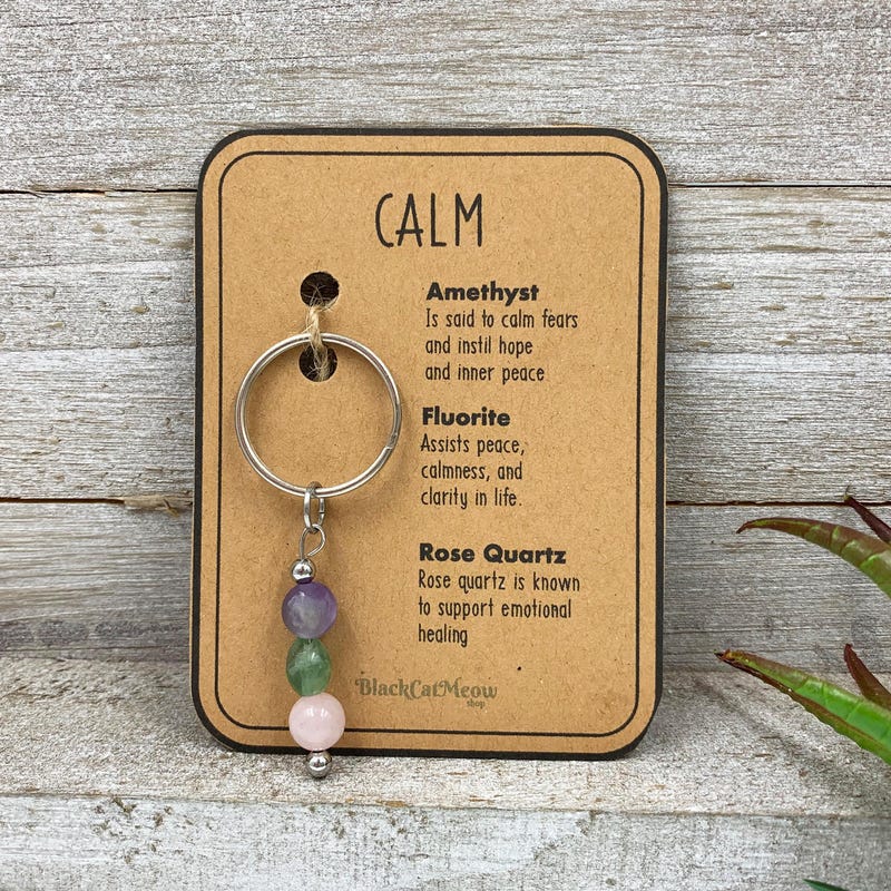 Gemstone Keychain - Etsy