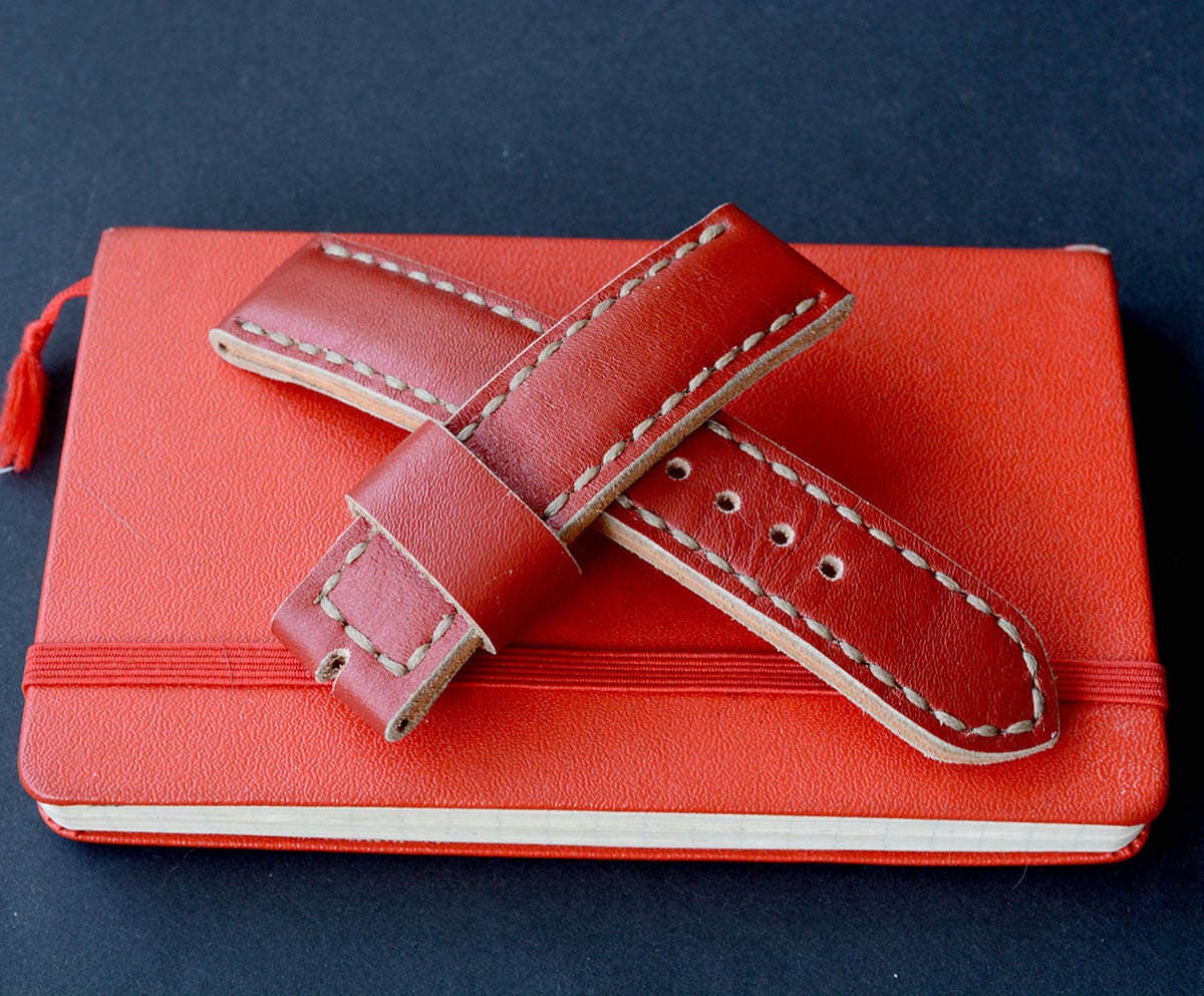 22x22mm Red Leather Watch Strap Panerai Style - Etsy
