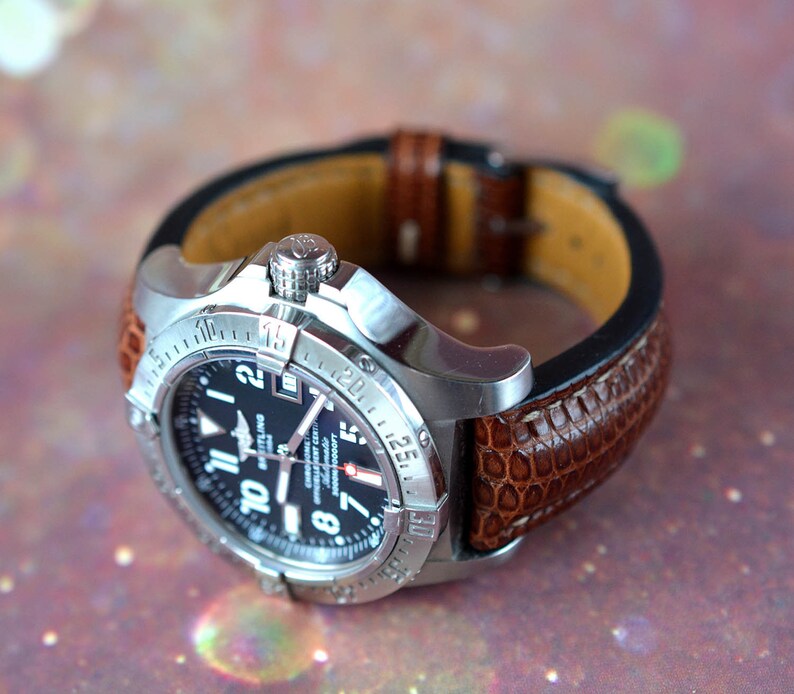 Brown Lizard Pattern Watch Strap 22/20mm Can Be Personalized - Etsy