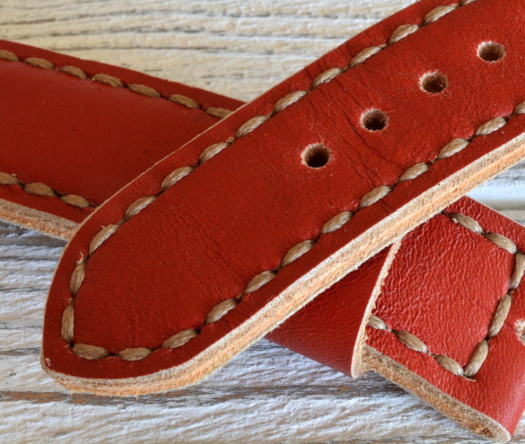 22x22mm Red Leather Watch Strap Panerai Style - Etsy
