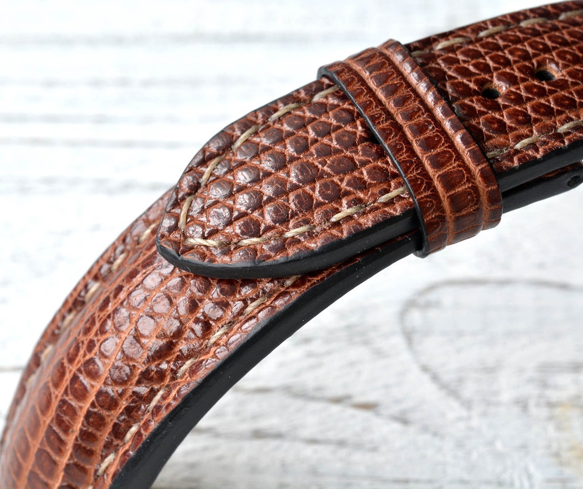 Brown Lizard Pattern Watch Strap 22/20mm Can Be Personalized - Etsy