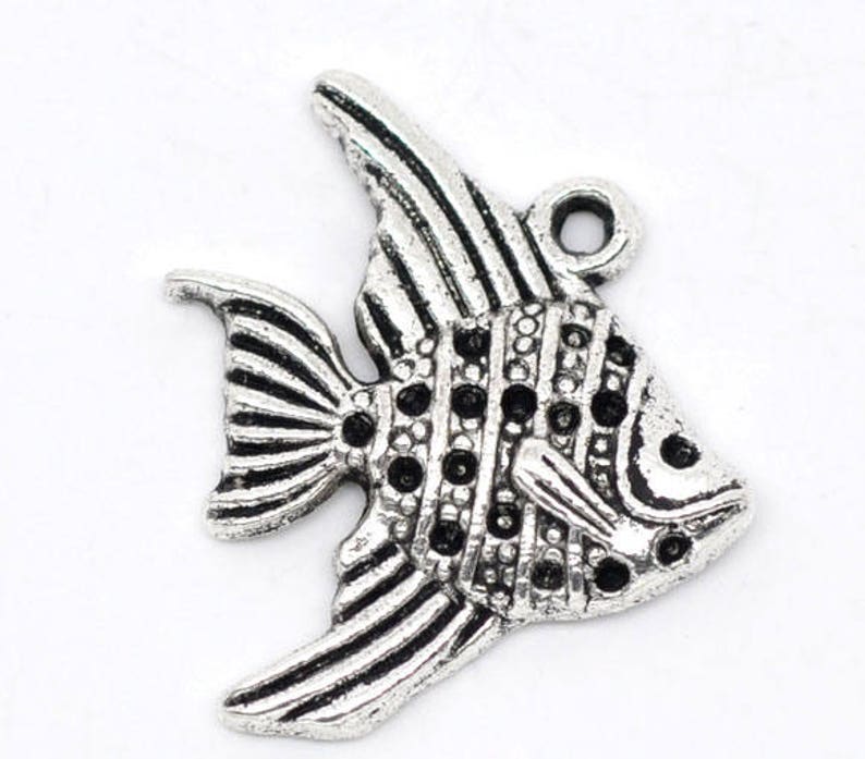 5pc Pkgs Silver Fish Charms Tropical Fish Charm Bulk Fish - Etsy