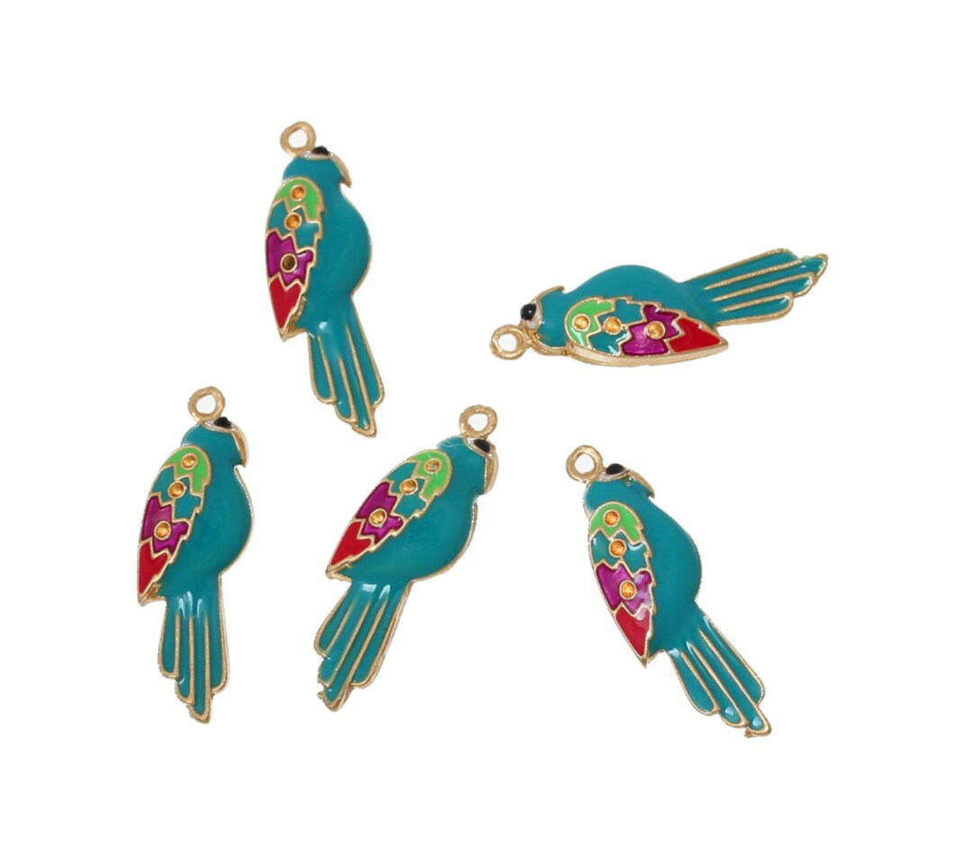 5pc Pkgs Parrot Charms Bulk Parrot Charms Bulk Bird Charms - Etsy