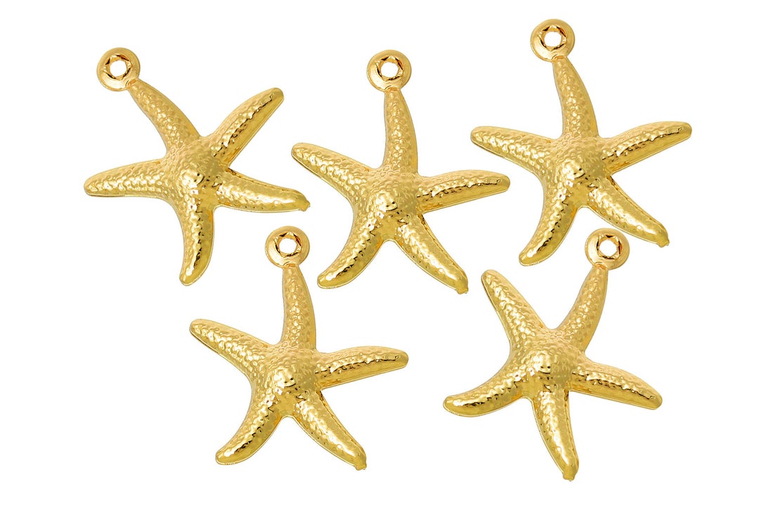 10pc Pkg Starfish Charms Gold Plated Starfish Charms Bulk Star Fish ...