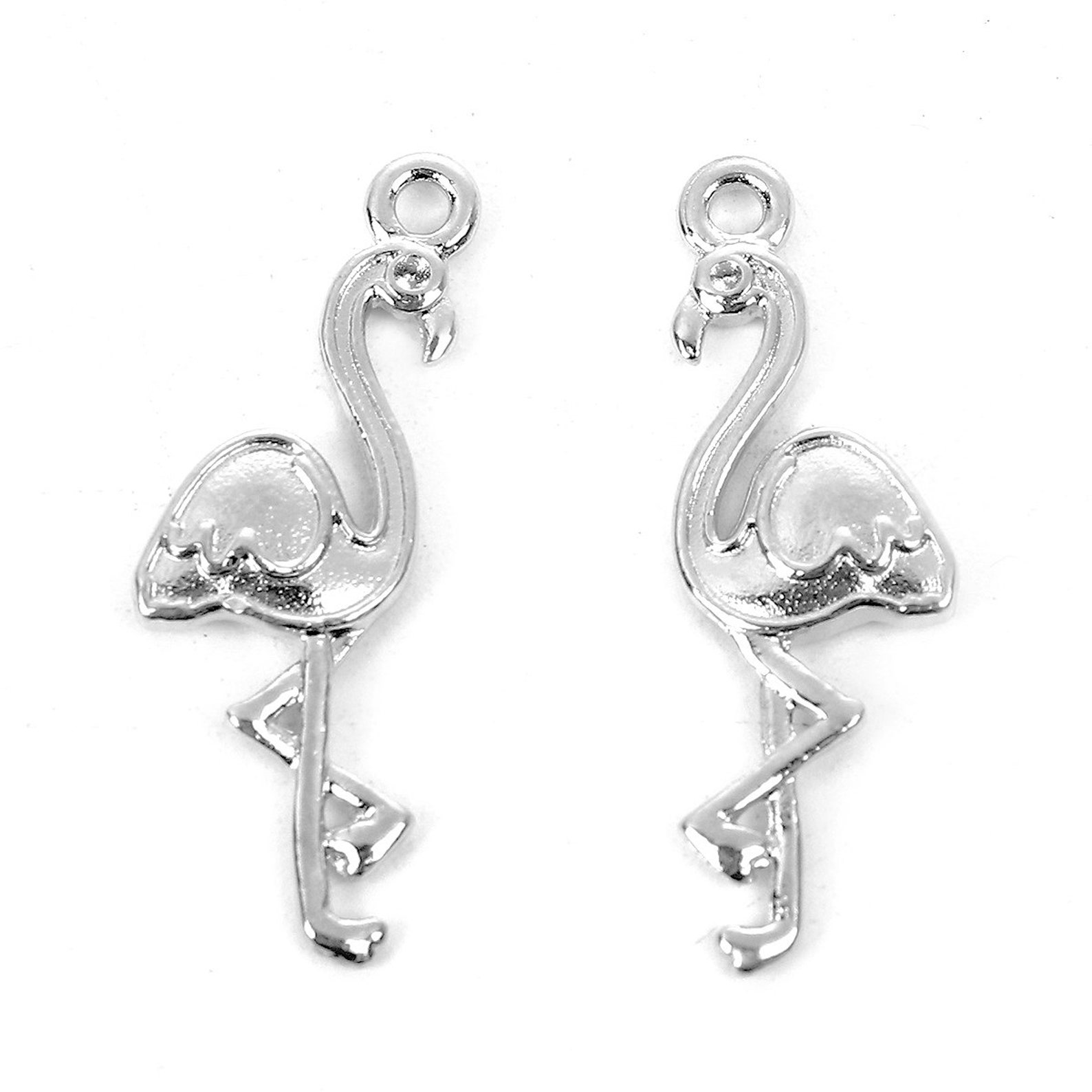 5pc or 10pc Pkgs Bulk Flamingo Charms Silver Flamingo Charms | Etsy