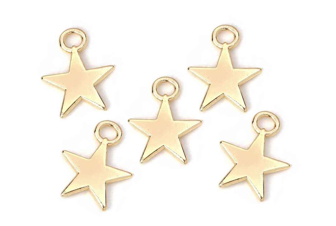 10pc Pkgs Star Charms Bulk Star Charms Gold Star Charms Celestial ...