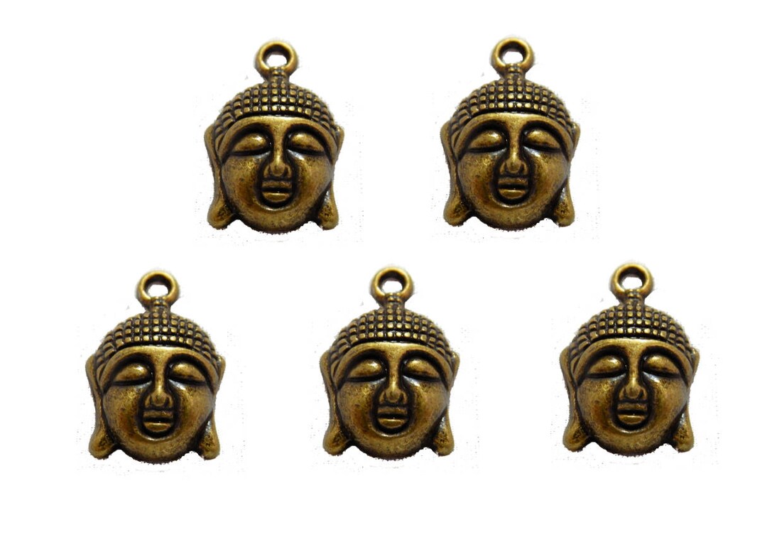 Buddha Head Charm Pendant, Antique Bronze Buddha Charms, Zen Charms ...
